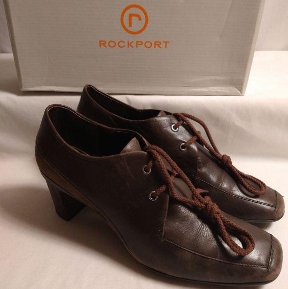 Rockport | Shoes | Rockport Kiel Laceup Low Heel Java Shoes 95m Usa ...